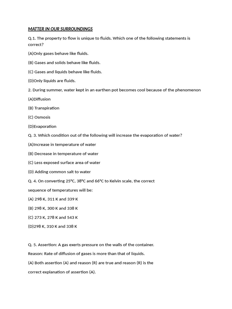 Properties and Behavior of Matter | PDF | Liquids | Evaporation