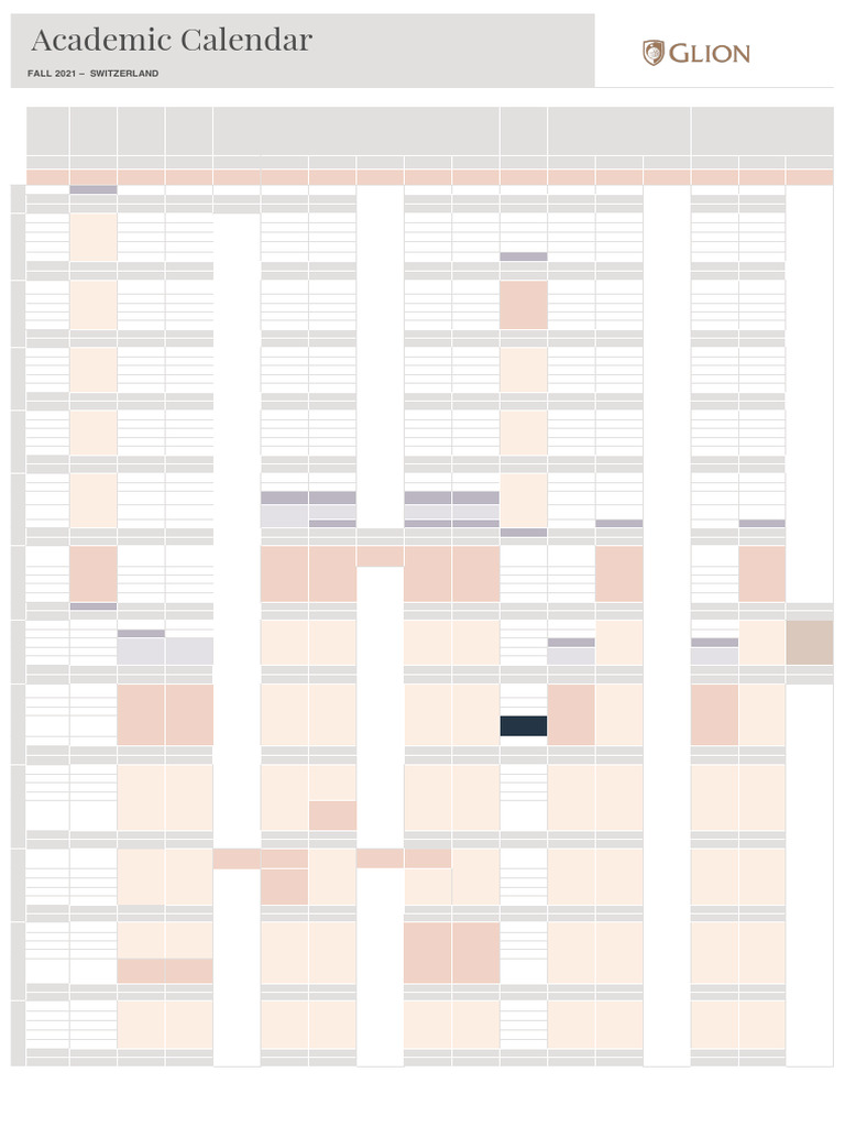 Glion Academic Calendar 2021-22 | PDF | Service Industries | Academic ...