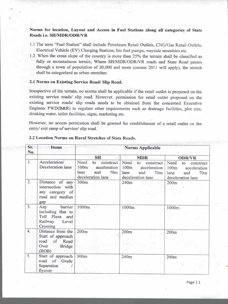 Guidelines For Access Permissions For Fuel Stations | PDF