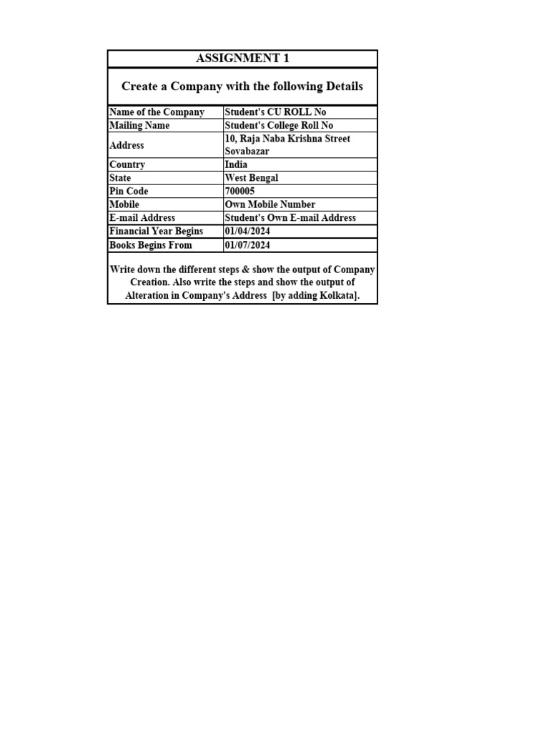 Tally Assignment 1 | PDF