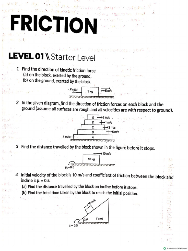 Friction Assignment Mains | PDF