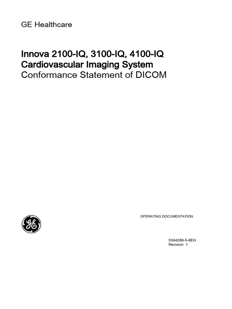 Ility Dicom Xray Gehc Dicom Conformance Innova 2100iq 3100iq 4100iq ...