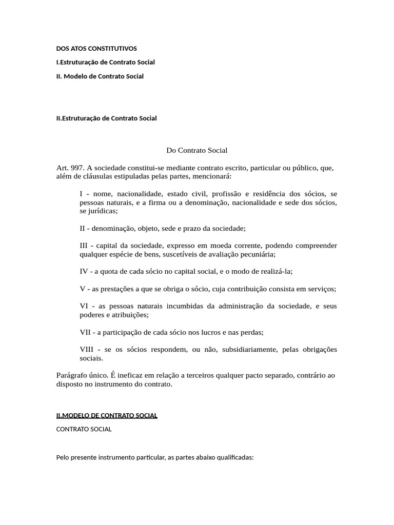 Atos Constitutivos de Empresa Ltda. | PDF