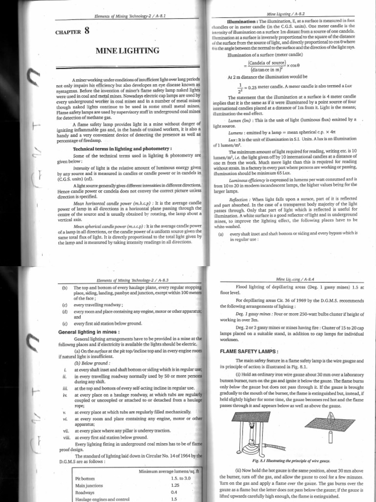 Mine Lighting Systems and Safety Lamps | PDF | Lighting