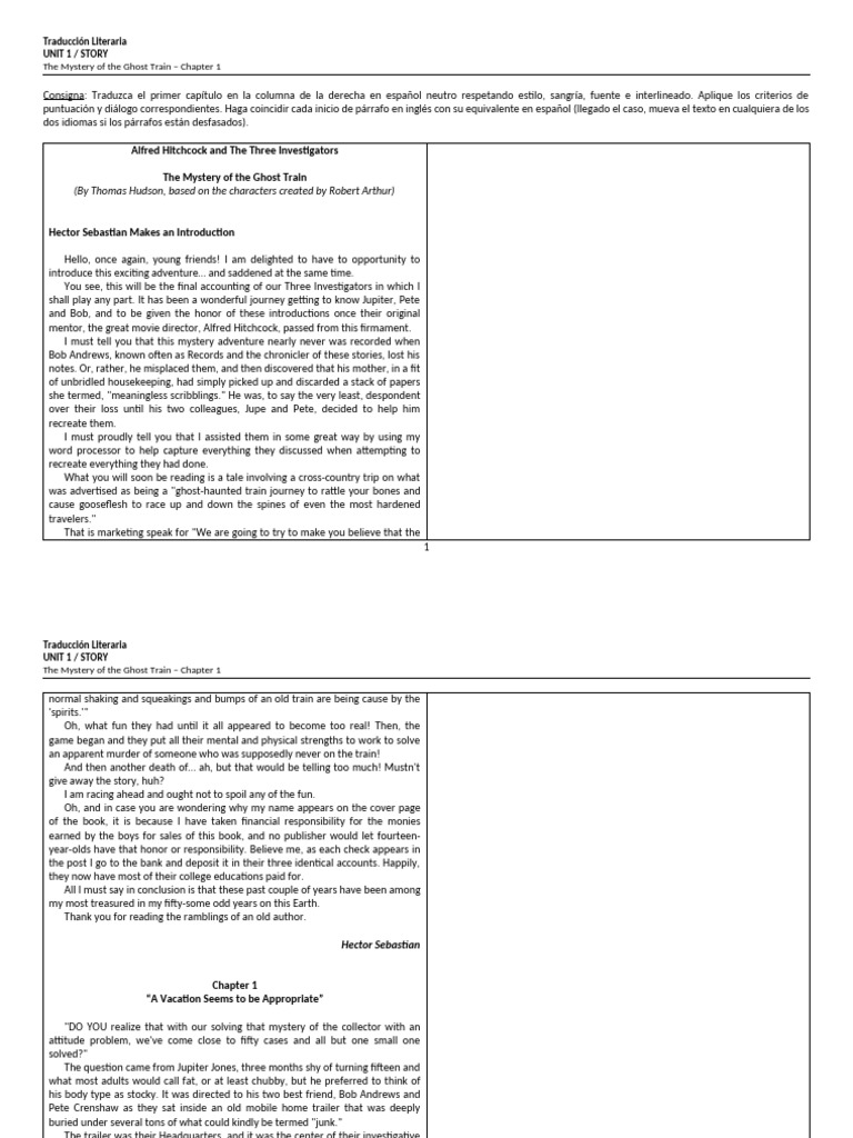 Unit 1 Story Ghost Train Chapter 1 | PDF