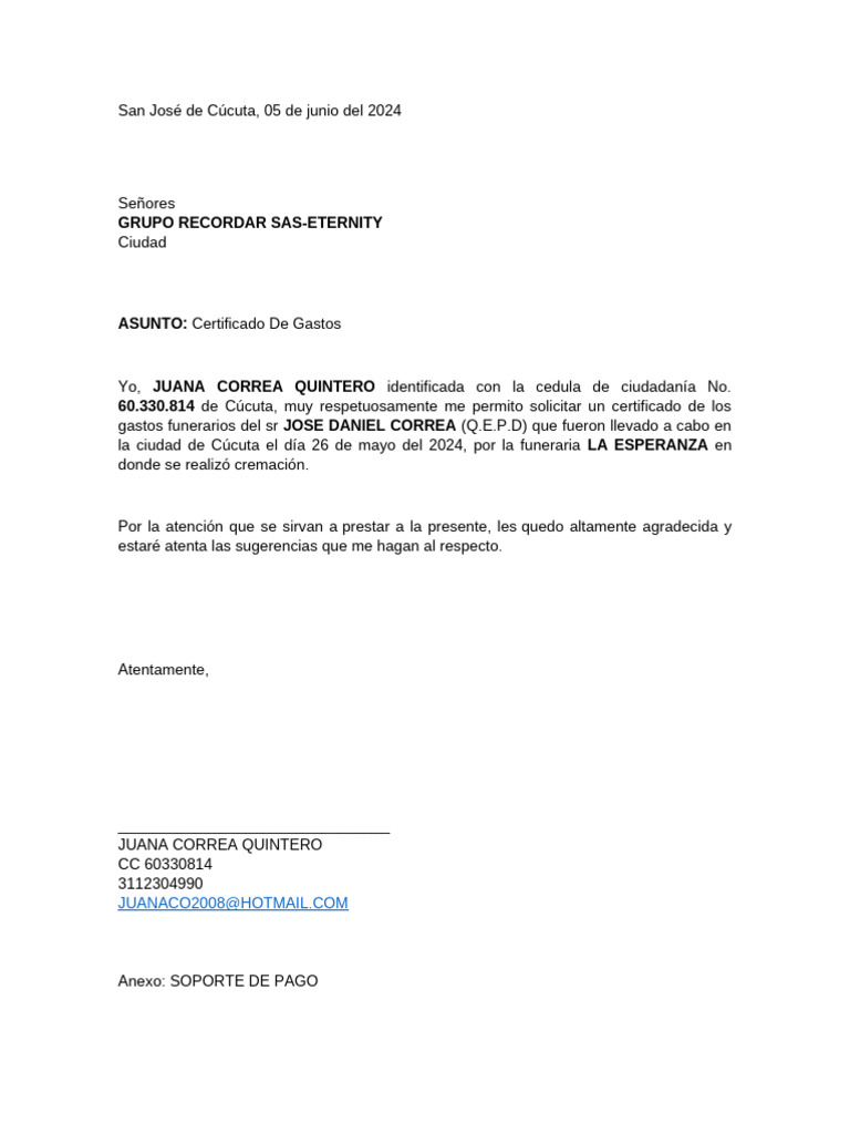 Carta Funeraria | PDF