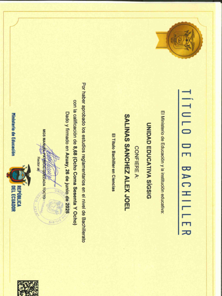 Titulo de Bachiller | PDF