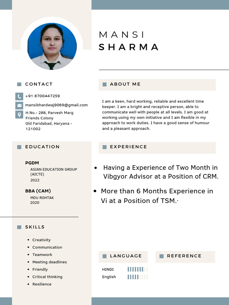 Mansi Update Resume | PDF