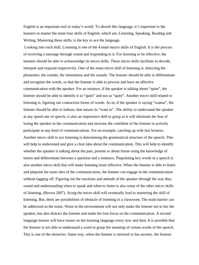 Teaching Listening and Speaking & Teaching Reading and Writing | PDF ...