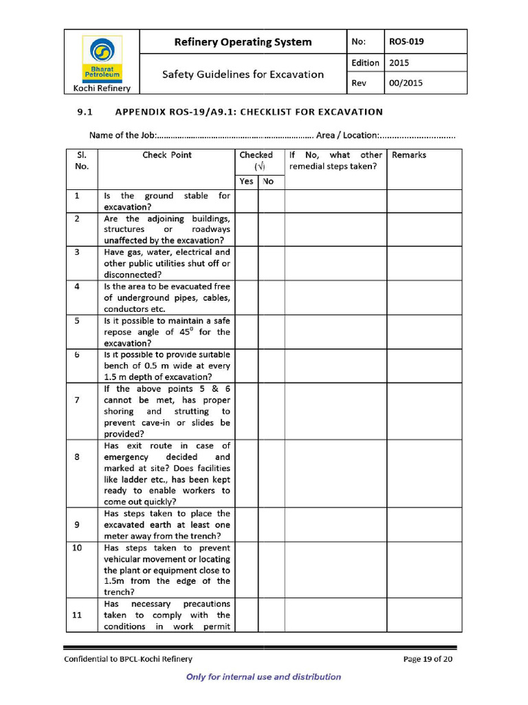 Ros 19 Check List | PDF