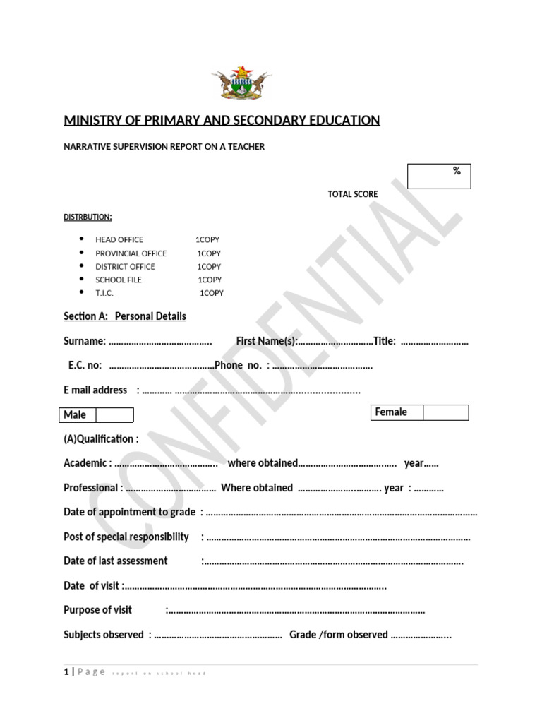 New Narrative Report Proforma Teacher | PDF | Human Communication | Intelligence