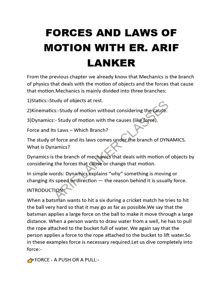 Forces and Laws of Motion With Er | PDF | Force | Momentum