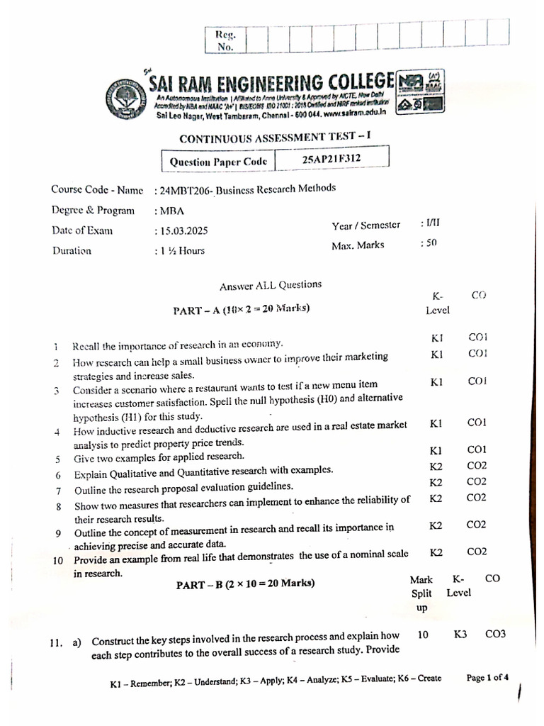 BRM Cat 1 QP 2025 | PDF