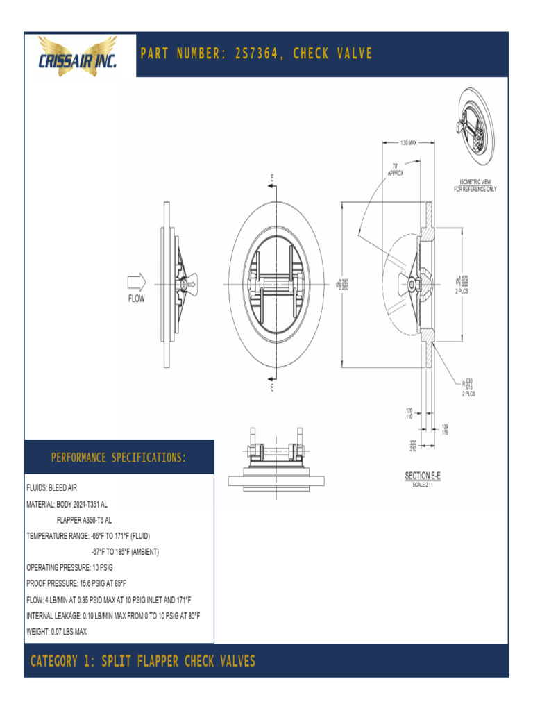 Split Flapper Check Valves | PDF | Valve | Pressure