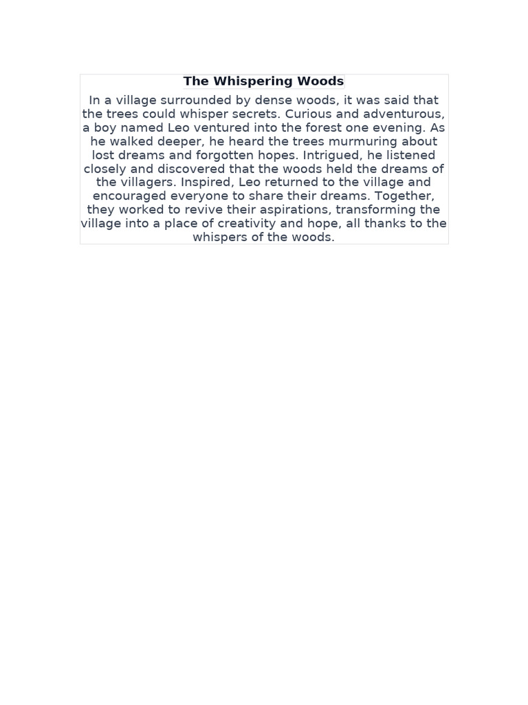 The Whispering Woods | PDF