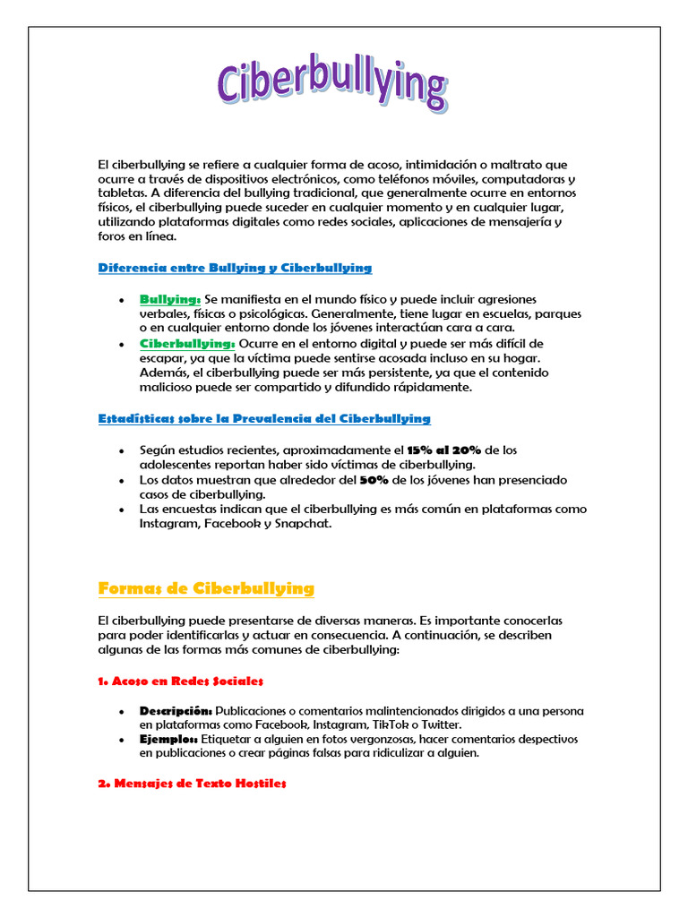 Ciberbullying | PDF | Acoso cibernético | Sicología