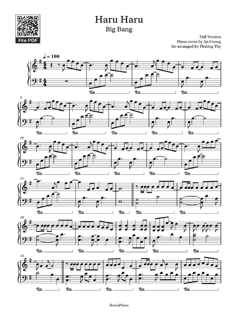 Haru Haru Sheet Piano - Full Version PDF | PDF