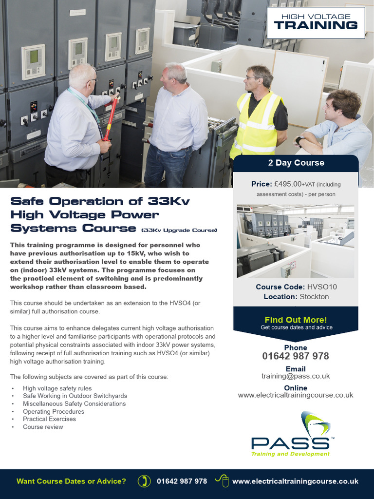 HVSO10 The Safe Operation of 33Kv High Voltage Power Systems | PDF