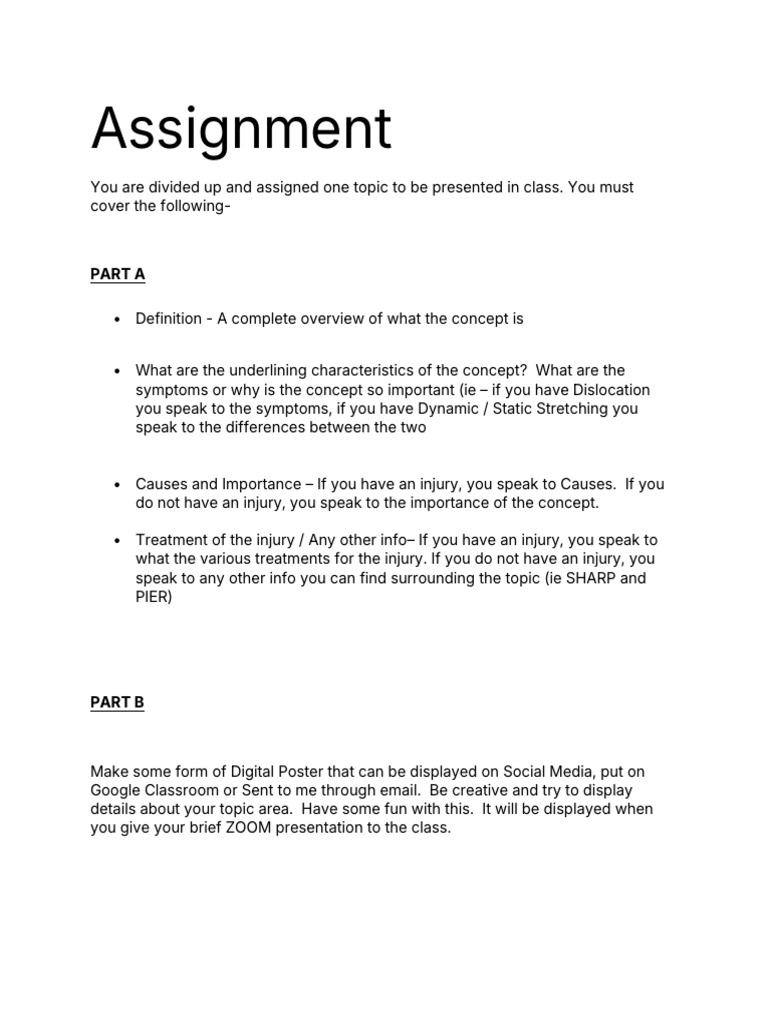 Injury Prevention Assignment | PDF
