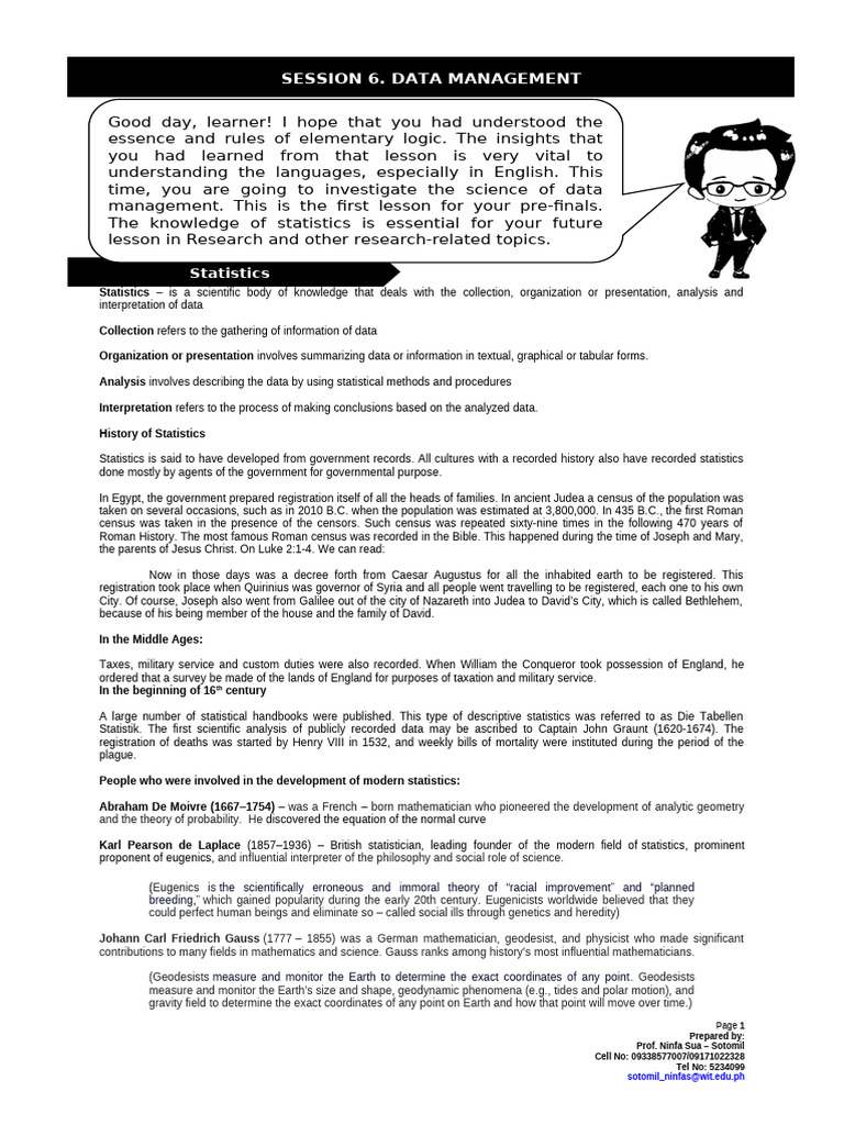 Module 6 Data Management 1 | PDF | Sampling (Statistics) | Normal ...