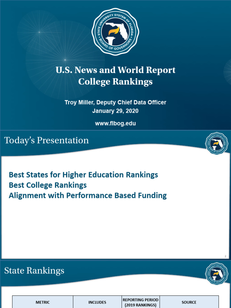 SPC 04 US News Rankings Draft Jan 2020 Board Meeting CE | PDF