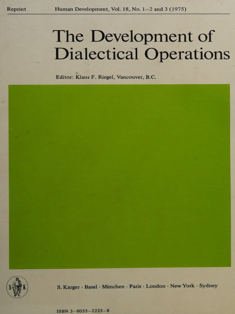 Development of Dialectical Operations | PDF | Metaphysics | Georg ...