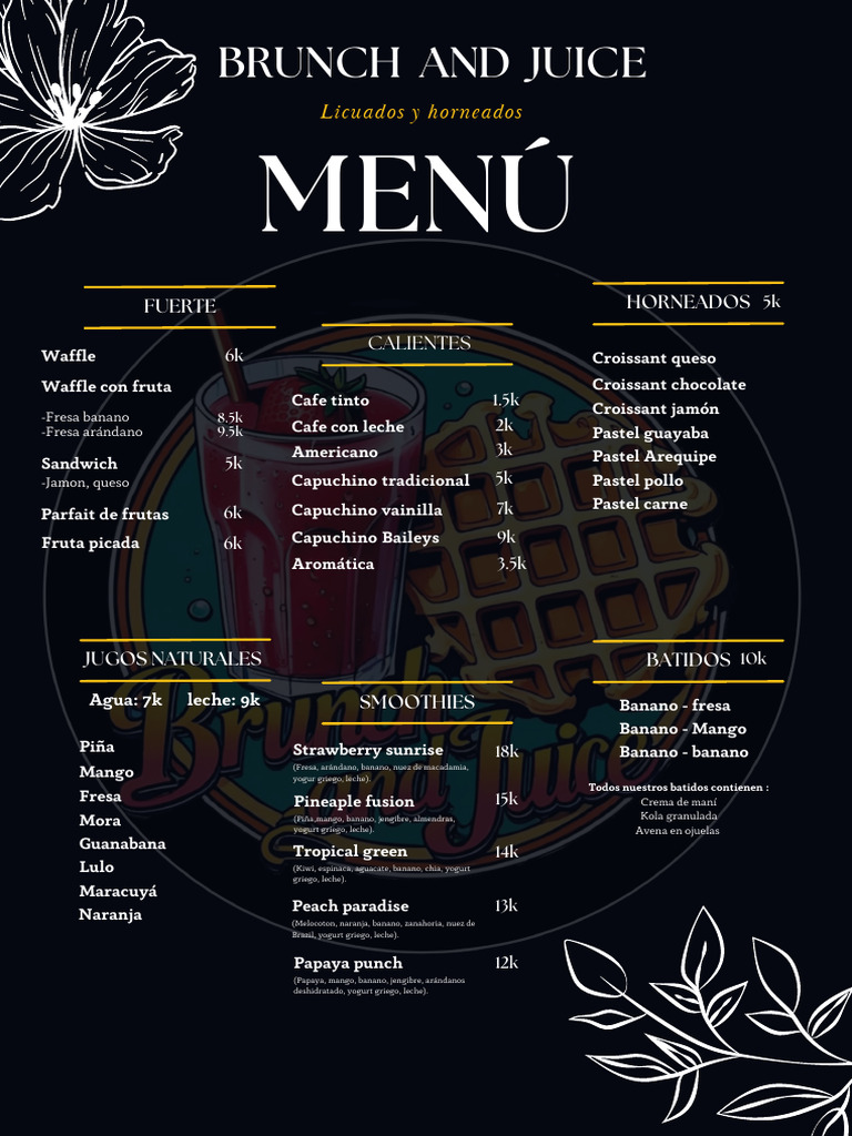Menu Brunch and Juice | PDF | Plantas comestibles | Cocina