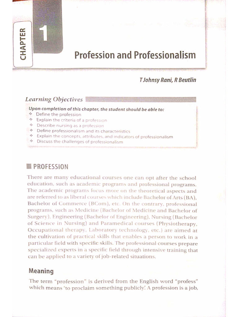 CH 1 - Profession and Professionalism | PDF