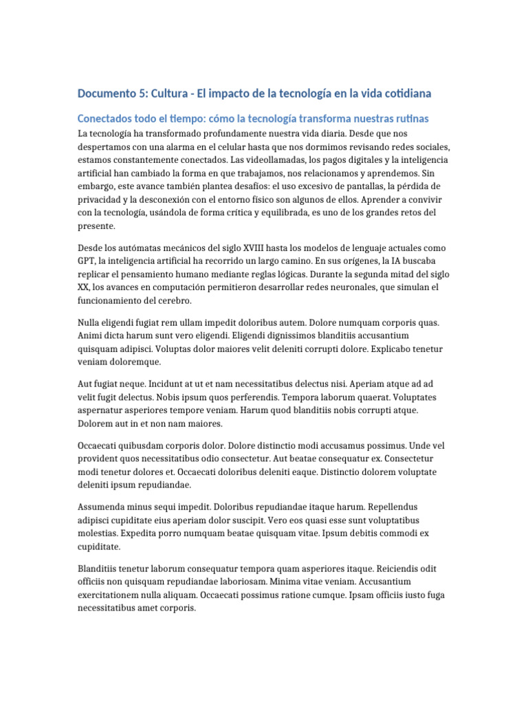 Documento 5 Tecnologia y Vida Cotidiana Extendido | PDF