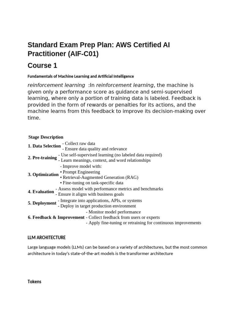 AWS Certified AI Practitioner (AIF-C01) | PDF | Machine Learning | Computing