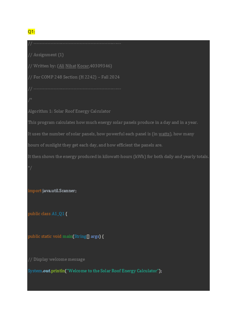 Algorithm 1 and 2 of Q1 and Q2 | PDF | String (Computer Science) | Photovoltaics