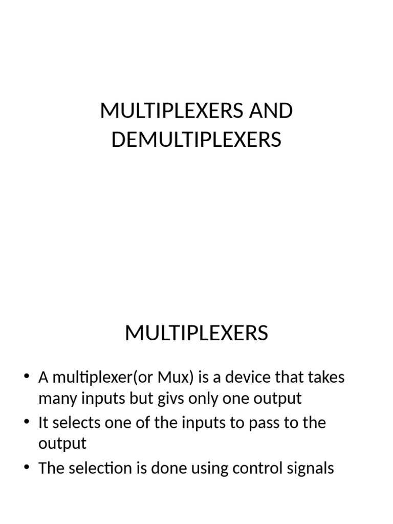 Multiplexers And Demultiplexers Pdf Electrical Circuits Digital