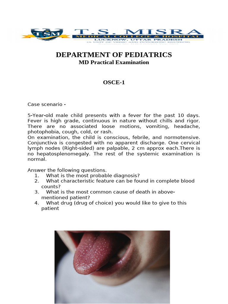 Pediatric OSCE Case Scenarios and Management | PDF | Headache ...
