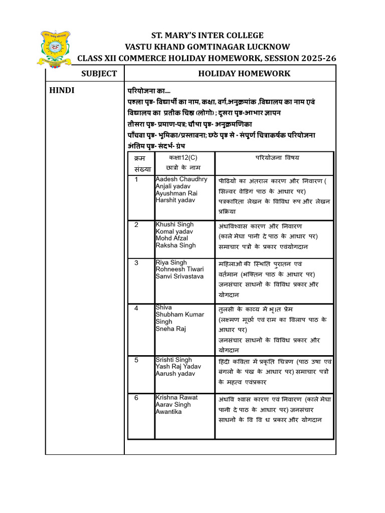 Holiday Homework Class XII C | PDF | Function (Mathematics)