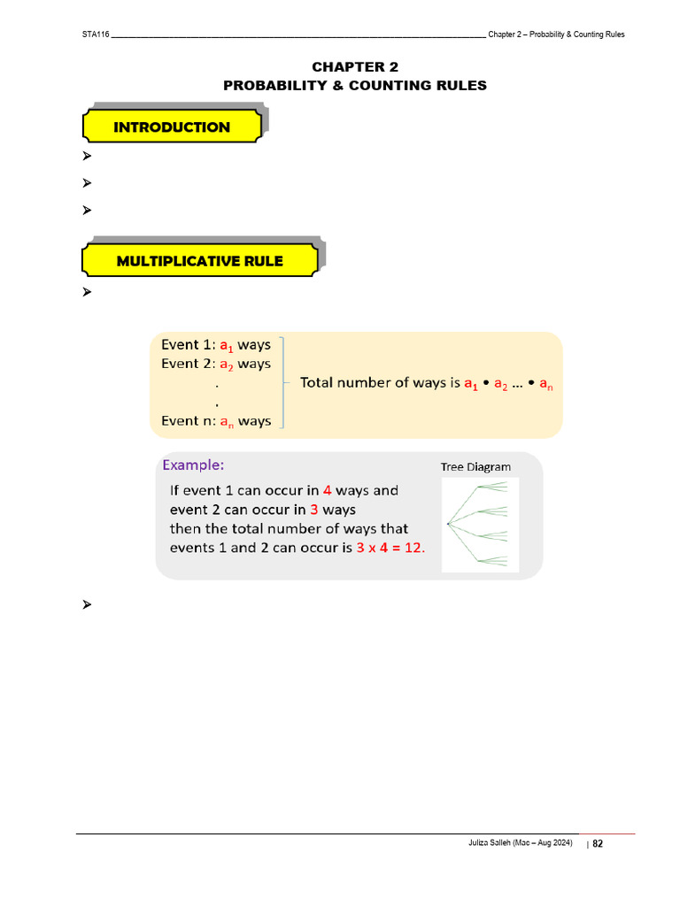 STA116 Chapter 2 - Probability & Counting Rules | PDF | Probability Theory | Mathematics