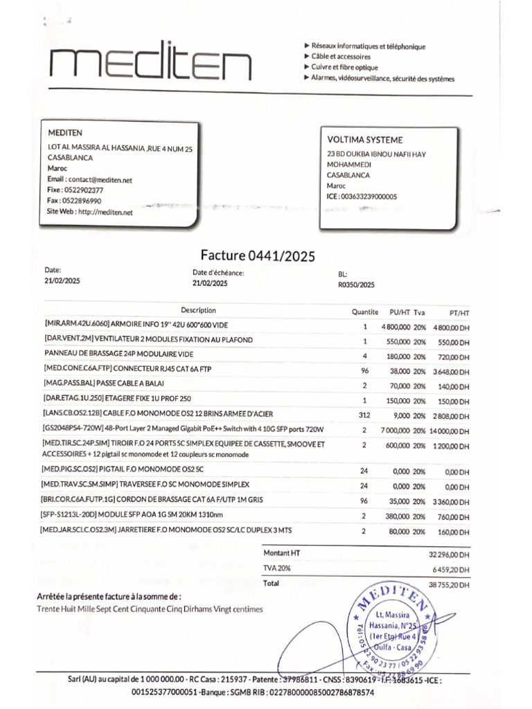 Facture Mediten N0441-2025 PDF | PDF