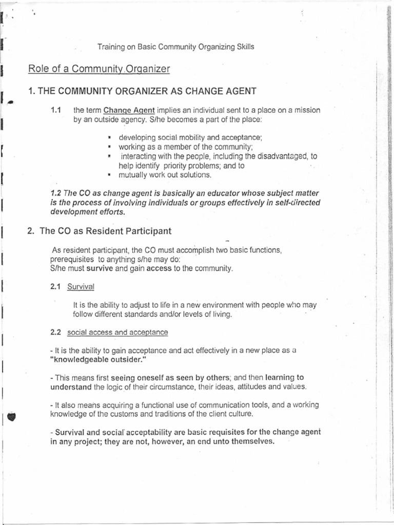 Community Organizer Role Overview | PDF | Community | Knowledge