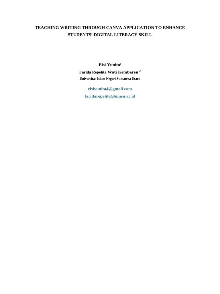 Manuscript Digital Literacy-Elsi Yunita | PDF | Literacy | Student's T Test