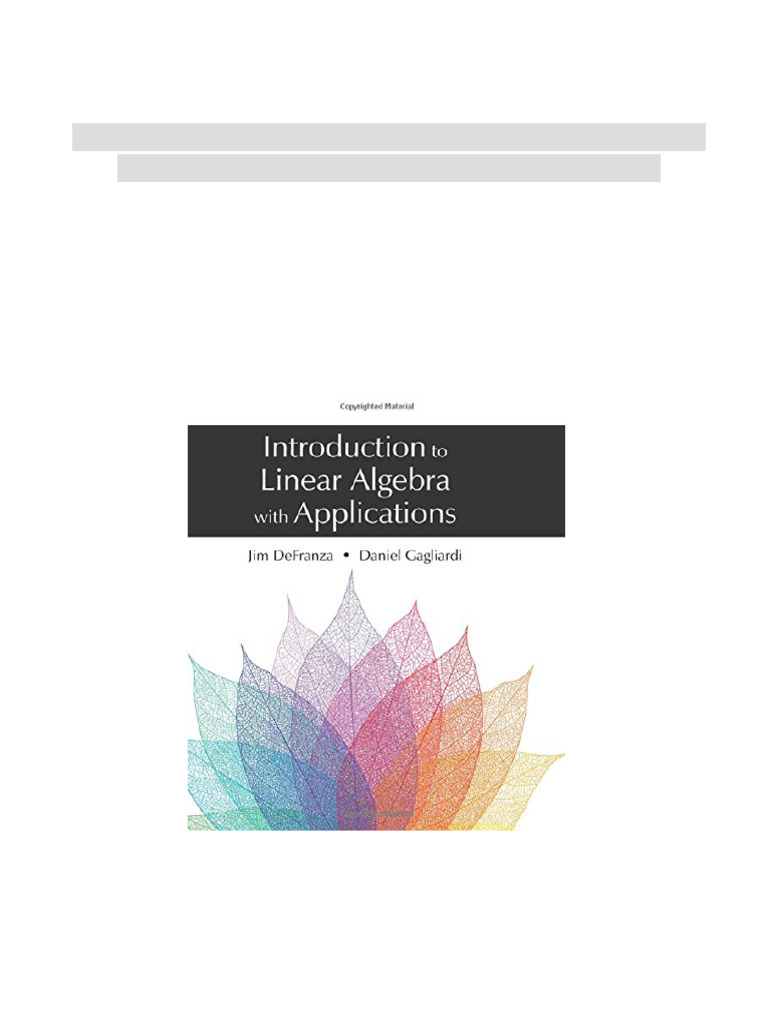 Introduction To Linear Algebra With Applications 1st Edition Jim ...