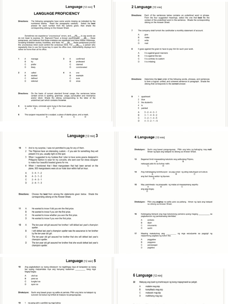 UPCAT Language Reviewer | PDF