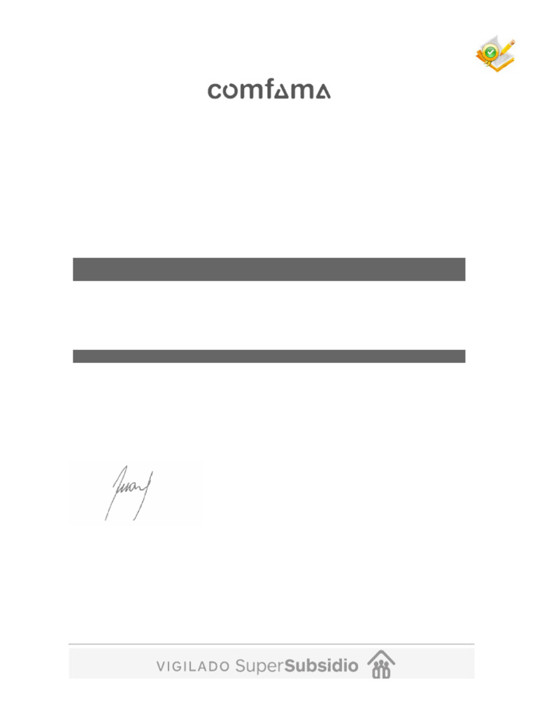 Certificado de Afiliación a Comfama | PDF