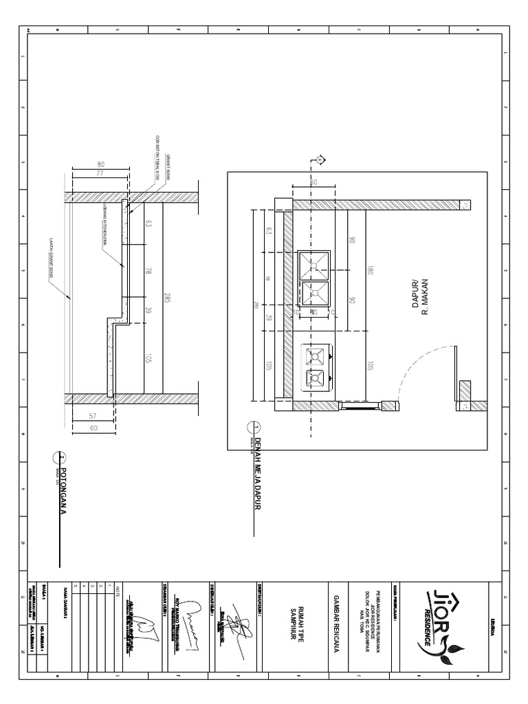 Denah Meja Dapur | PDF