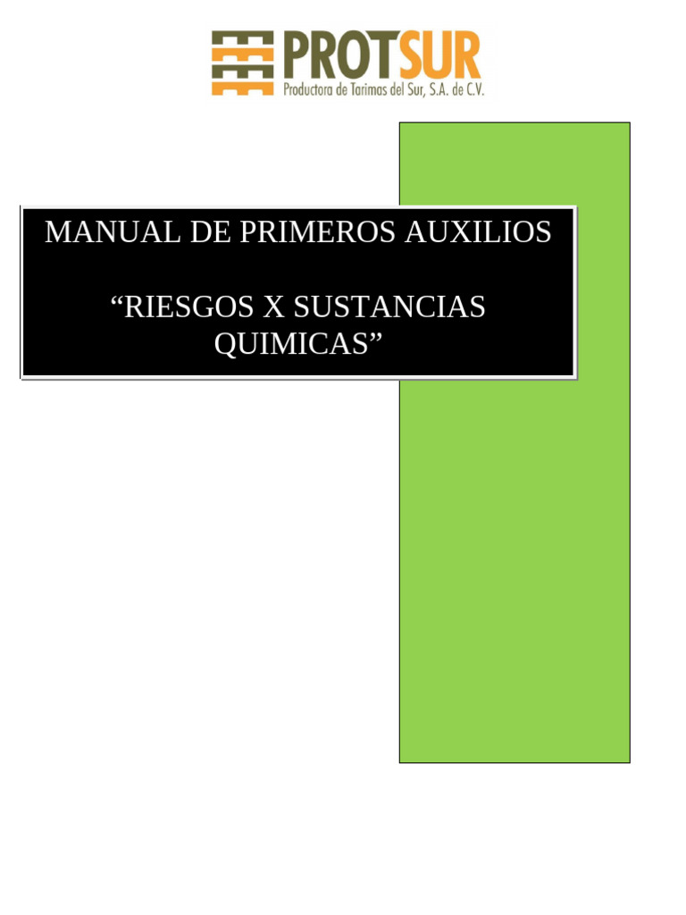 MANUAL - Primeros Auxilios Sustancias Quimicas | PDF | Toxicidad | Quemar