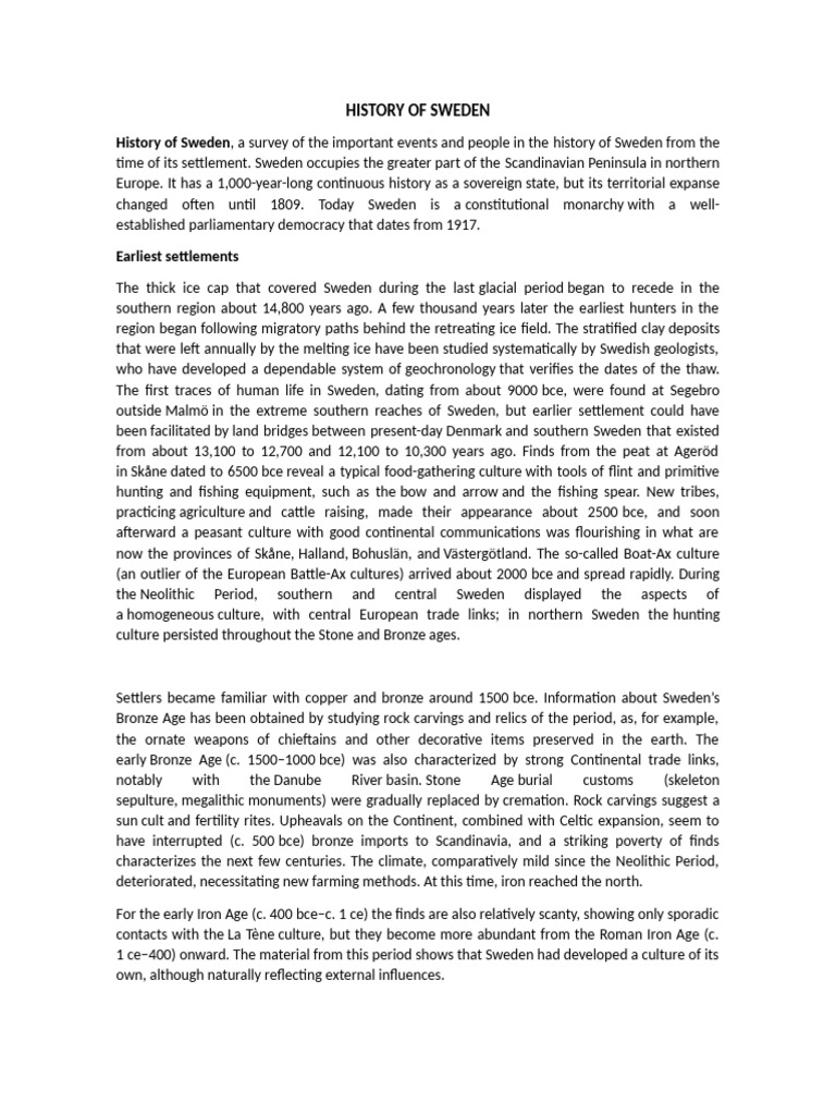 History of Sweden | PDF | Sweden
