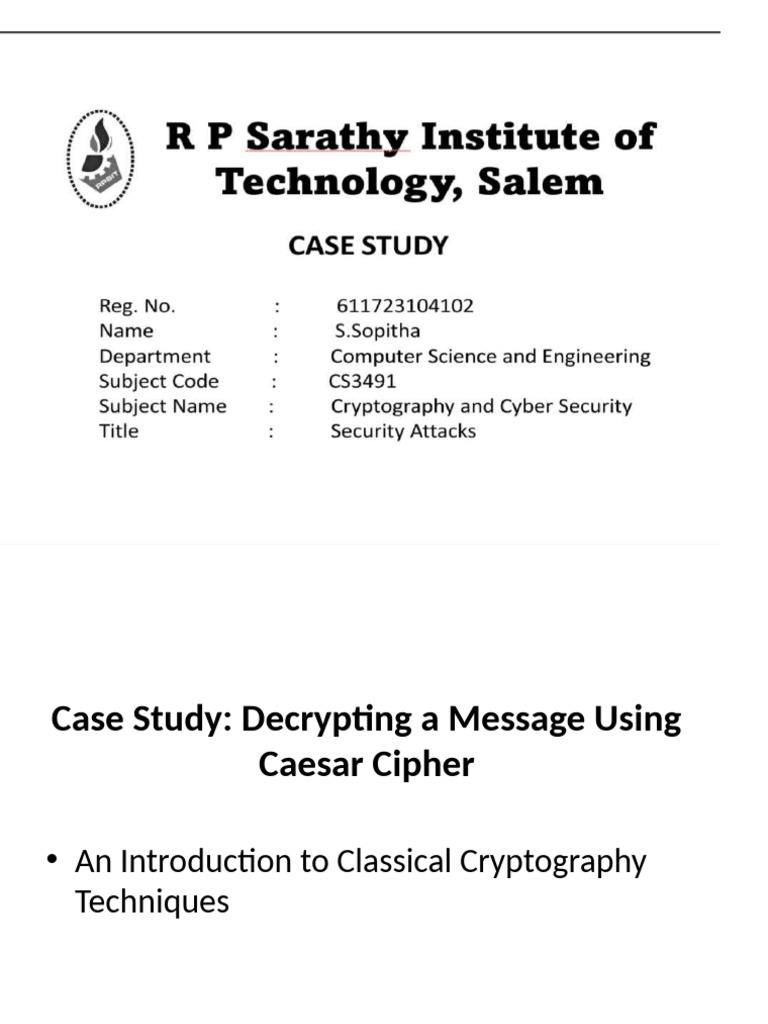 Decrypting Messages with Caesar Cipher | PDF