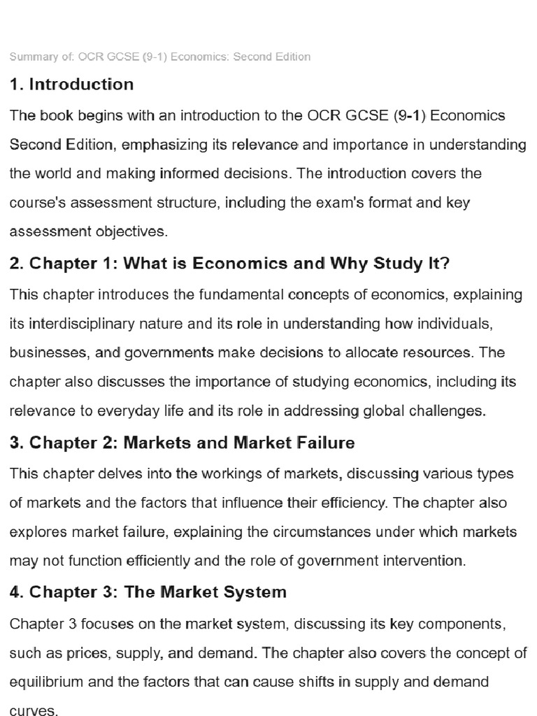 OCR GCSE (9-1) Economics - Second Edition | PDF