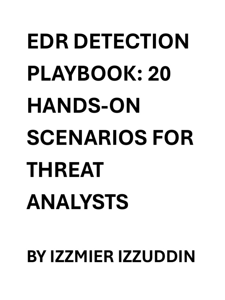 EDR Detection Playbook - 20 Hands-On Scenarios | PDF | Windows Registry | Malware