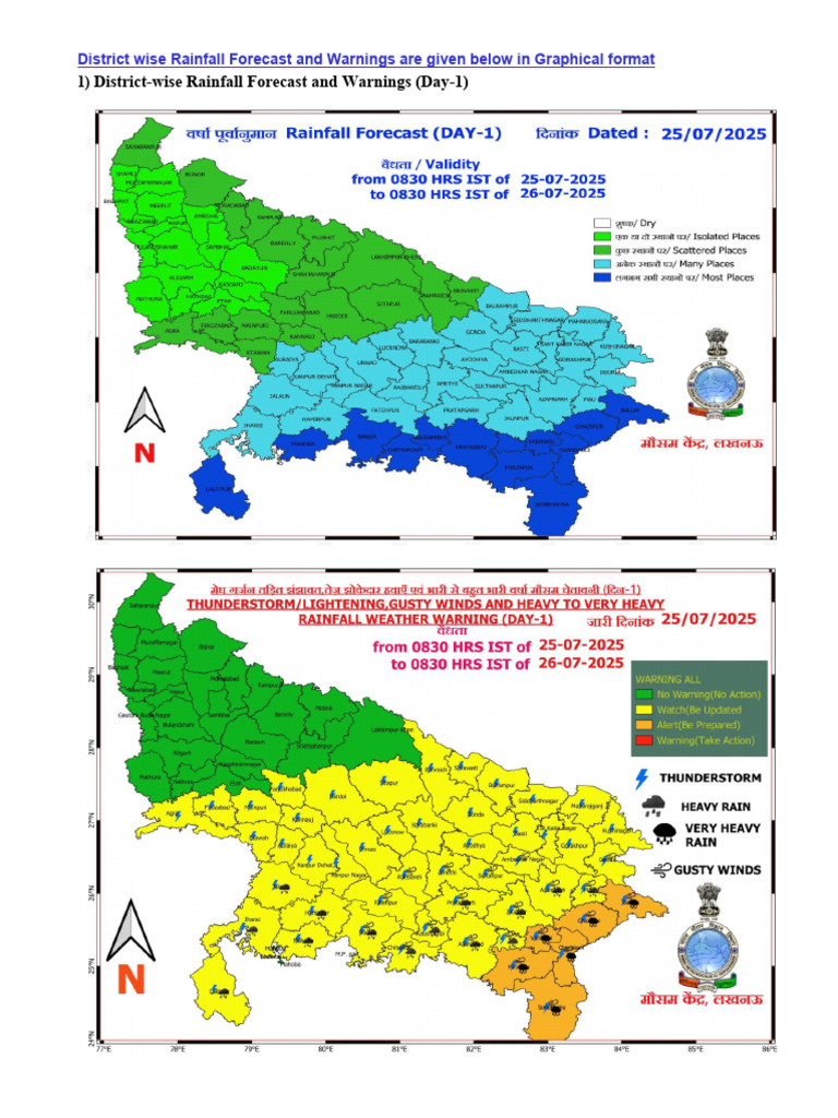 District-Wise Rainfall Forecasts & Warnings | PDF