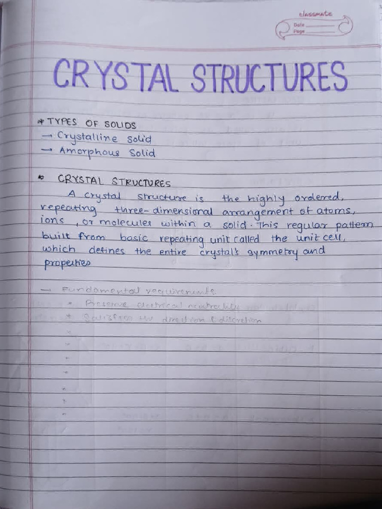 Crystal Structure | PDF