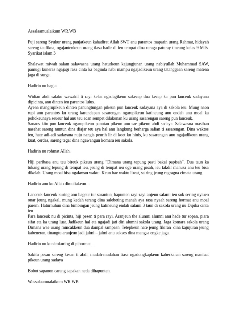 Pidato Basa Sunda | PDF